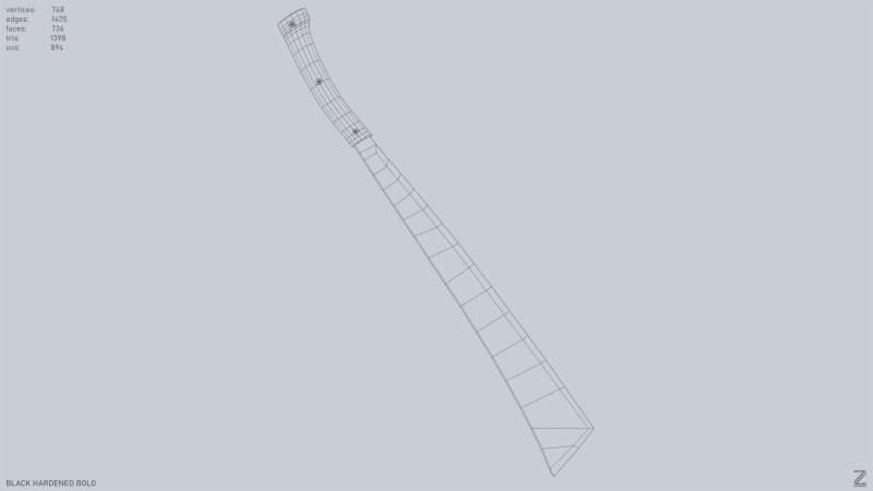 Black hardened bolo 3D Model in Melee 3DExport
