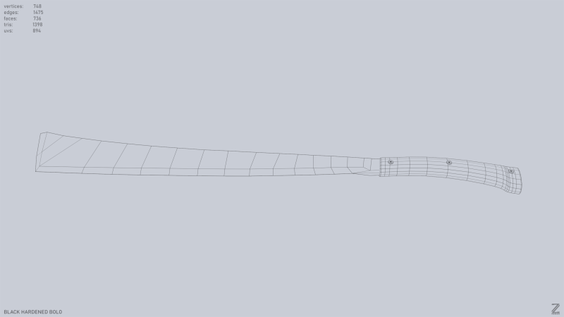 Black hardened bolo 3D Model in Melee 3DExport