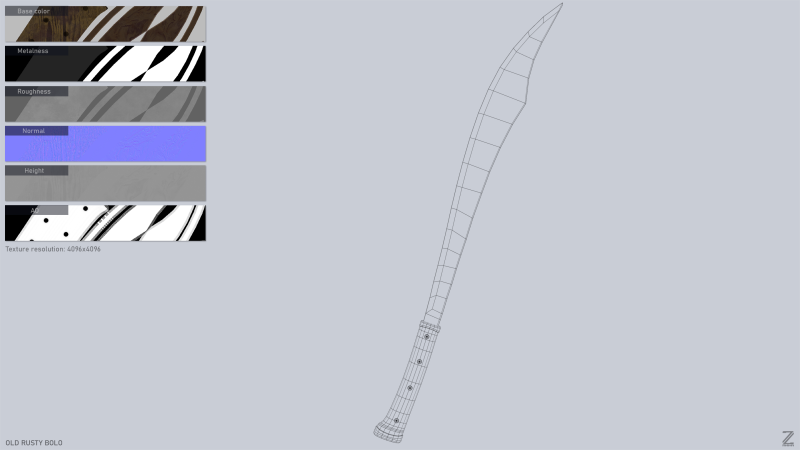 Old rusty bolo 3D Model in Melee 3DExport