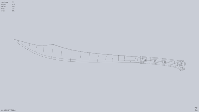 Old rusty bolo 3D Model in Melee 3DExport