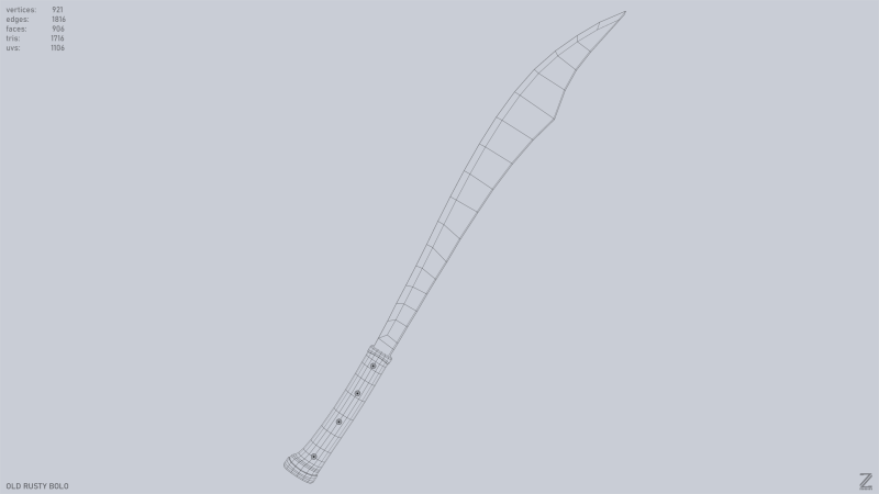 Old rusty bolo 3D Model in Melee 3DExport