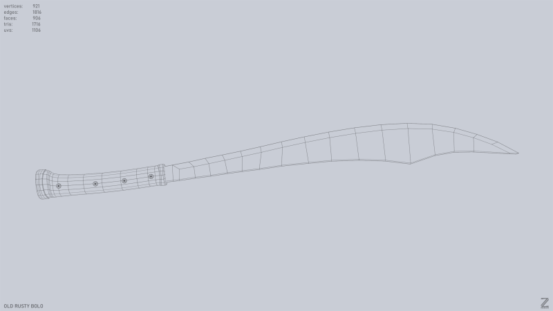 Old rusty bolo 3D Model in Melee 3DExport