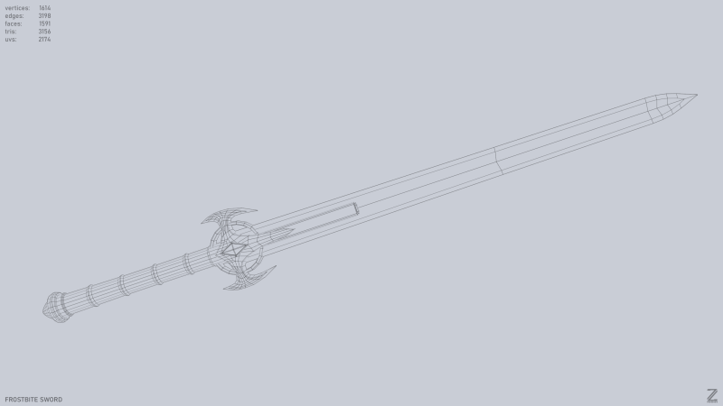 Frostbite sword 3D Model in Melee 3DExport