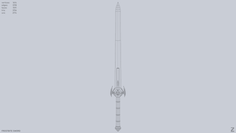 Frostbite sword 3D Model in Melee 3DExport