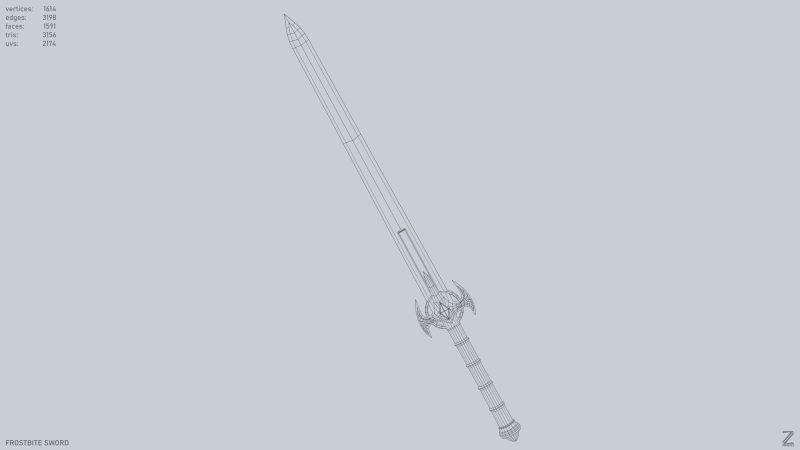 Frostbite sword 3D Model in Melee 3DExport