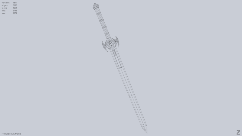 Frostbite sword 3D Model in Melee 3DExport