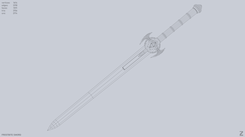 Frostbite sword 3D Model in Melee 3DExport