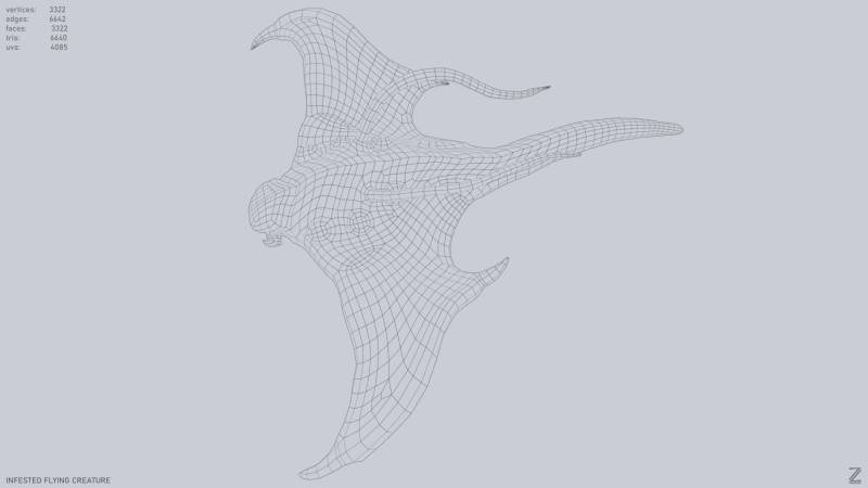 Infested flying creature 3D Model in Monster 3DExport
