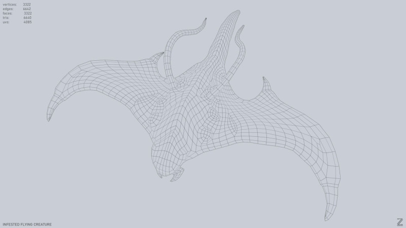 Infested flying creature 3D Model in Monster 3DExport