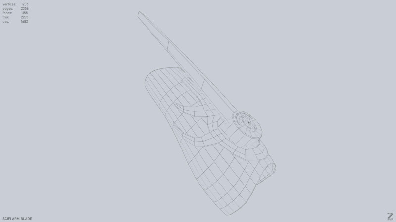 Scifi arm blade 3D Model in Melee 3DExport