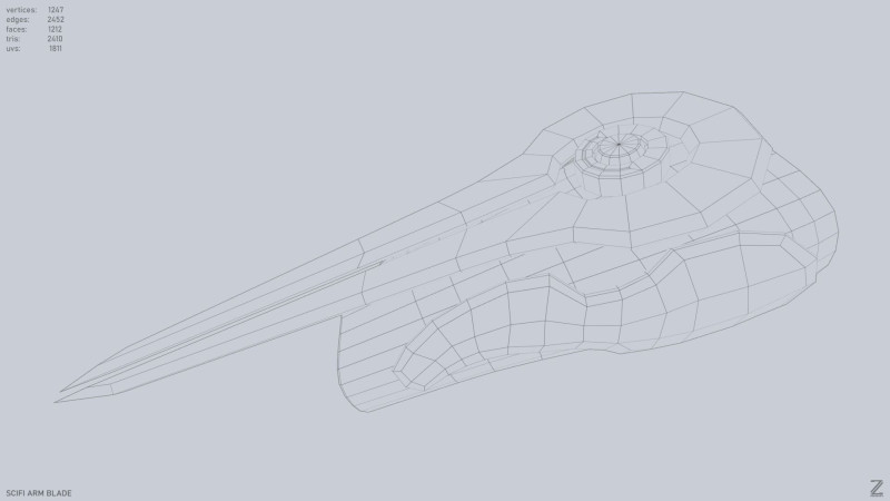 Scifi arm blade 3D Model in Melee 3DExport