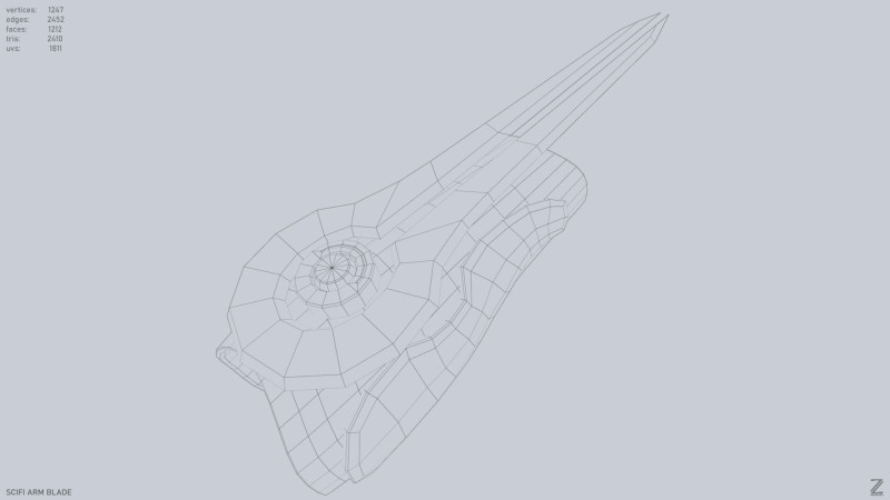 Scifi arm blade 3D Model in Melee 3DExport
