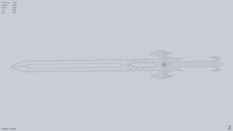 Ember sword 3D Model in Melee 3DExport