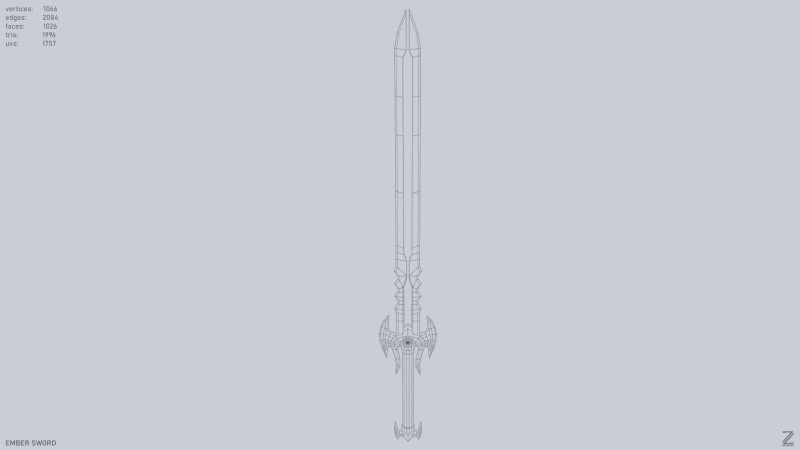Ember sword 3D Model in Melee 3DExport