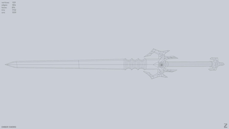 Ember sword 3D Model in Melee 3DExport