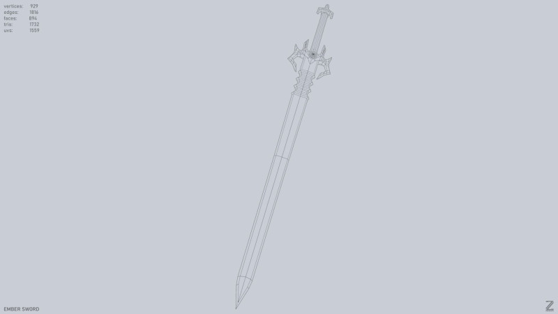 Ember sword 3D Model in Melee 3DExport