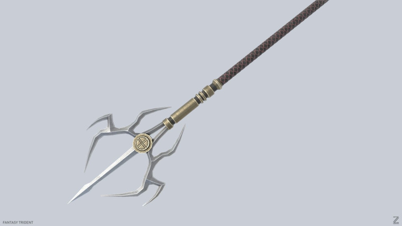 Fantasy trident 3D Model in Melee 3DExport