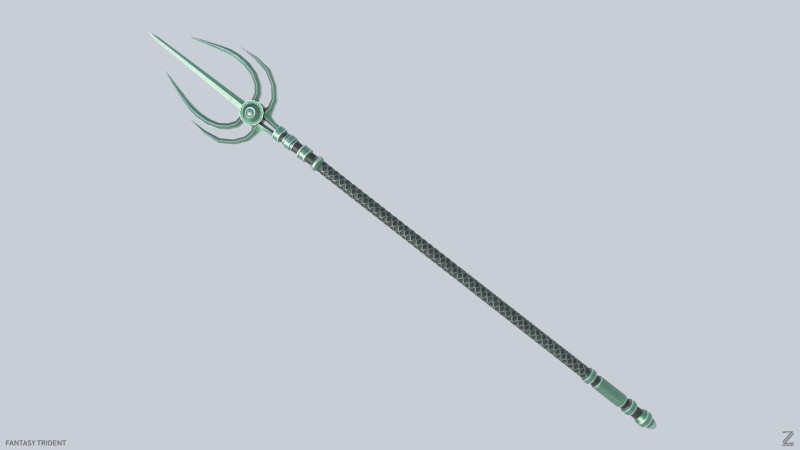 Fantasy trident 3D Model in Melee 3DExport