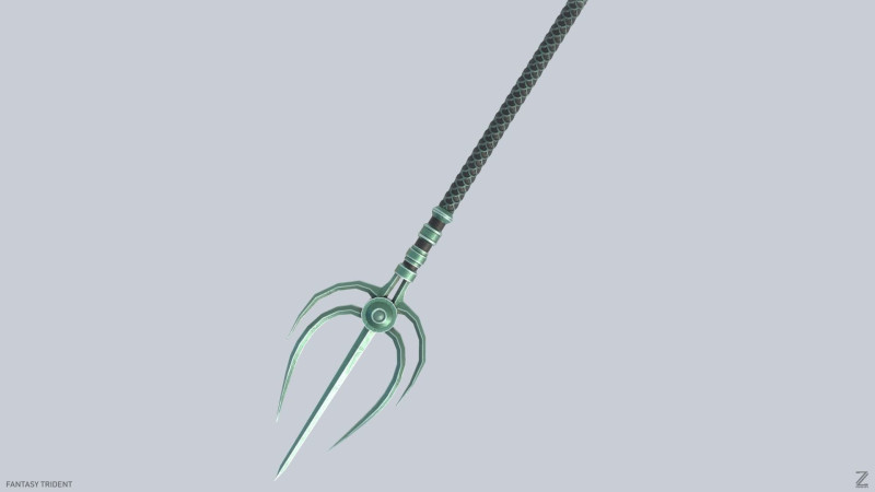 Fantasy trident 3D Model in Melee 3DExport