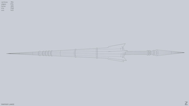 Fantasy lance 3D Model in Melee 3DExport
