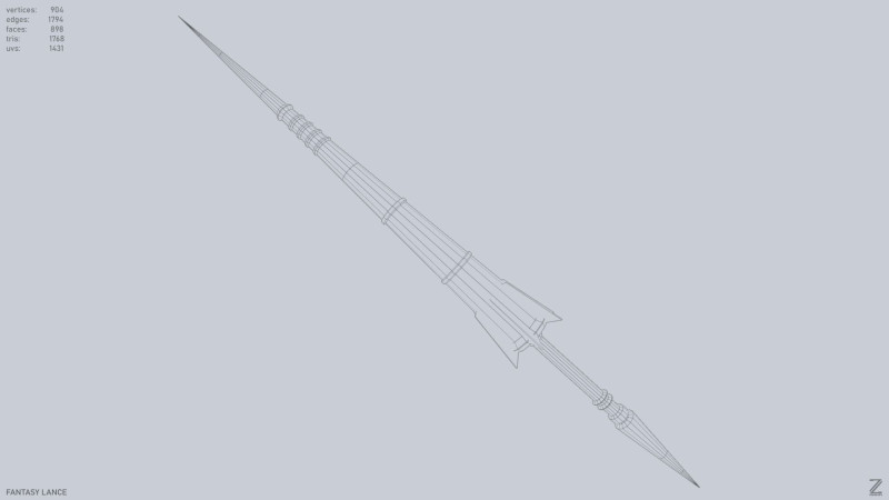 Fantasy lance 3D Model in Melee 3DExport