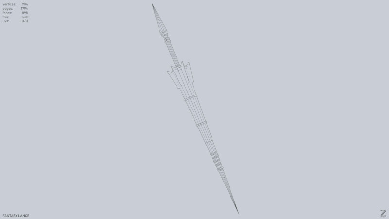 Fantasy lance 3D Model in Melee 3DExport