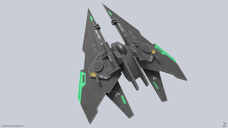 Low poly spacecraft 3D Model in Fantasy Spacecraft 3DExport
