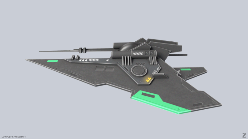 Low poly spacecraft 3D Model in Fantasy Spacecraft 3DExport