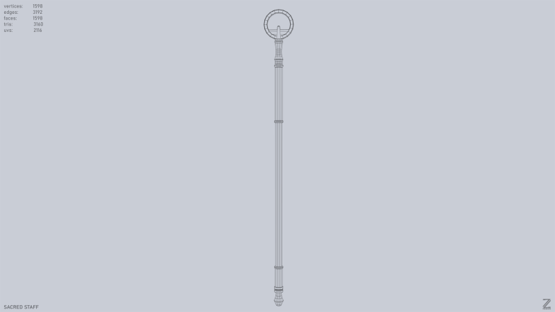 Sacred staff 3D Model in Melee 3DExport