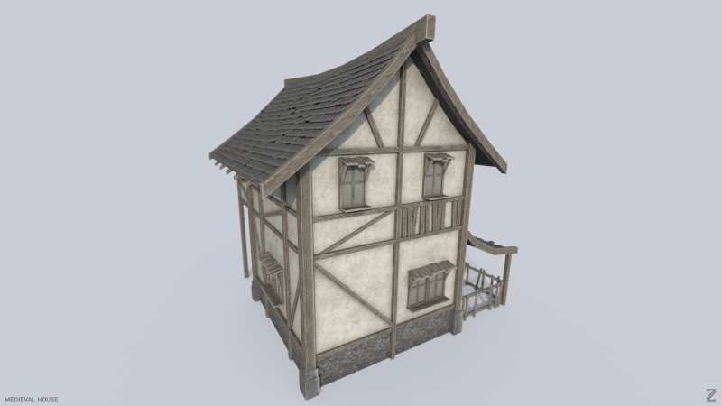 Medieval house 3D Model in Fantasy 3DExport