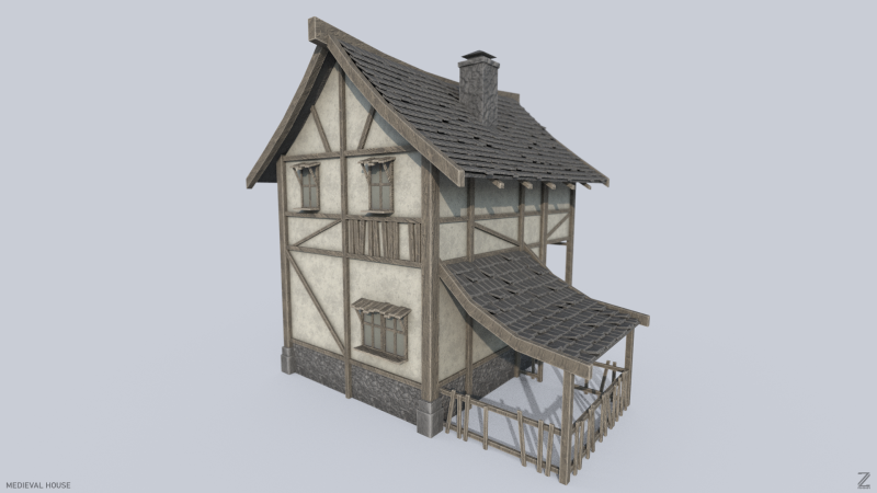 Medieval house 3D Model in Fantasy 3DExport
