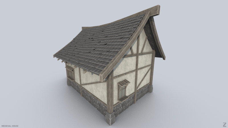 Medieval house 3D Model in Fantasy 3DExport
