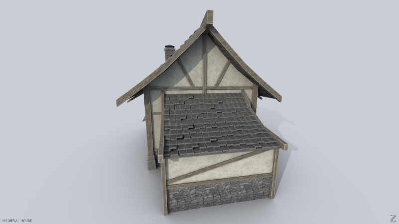 Medieval house 3D Model in Fantasy 3DExport
