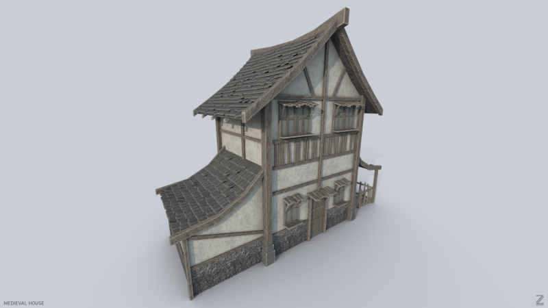 Medieval house 3D Model in Fantasy 3DExport