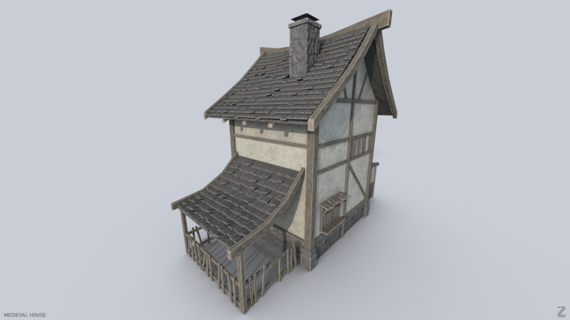 Medieval house 3D Model in Fantasy 3DExport