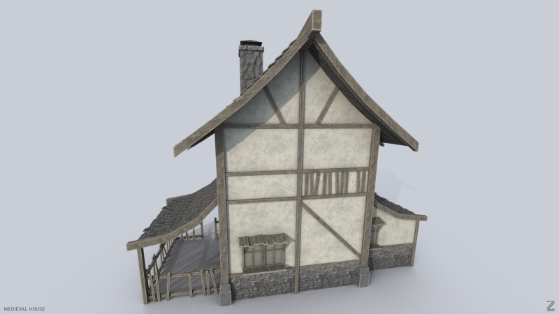 Medieval house 3D Model in Fantasy 3DExport