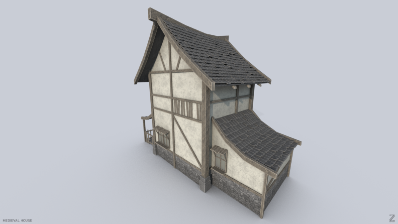 Medieval house 3D Model in Fantasy 3DExport