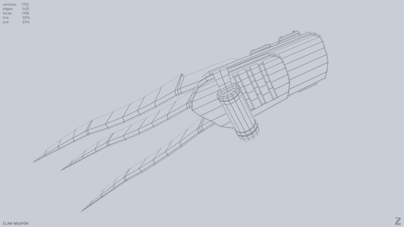 Claw weapon 3D Model in Melee 3DExport