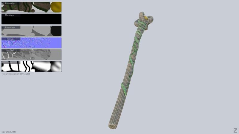 Nature staff collection 3D Model in Melee 3DExport