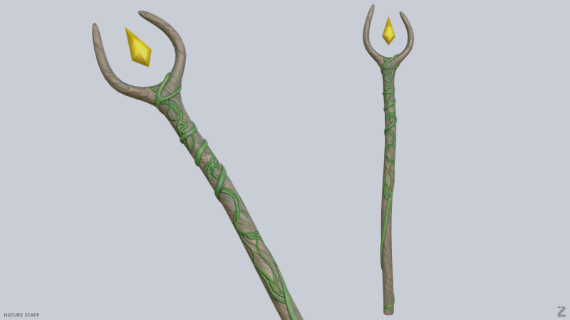 Nature staff collection 3D Model in Melee 3DExport