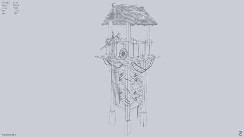 Watchtower 3D Model in Fantasy 3DExport