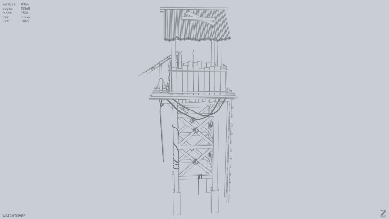 Watchtower 3D Model in Fantasy 3DExport
