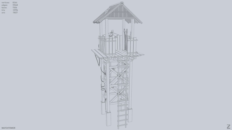 Watchtower 3D Model in Fantasy 3DExport