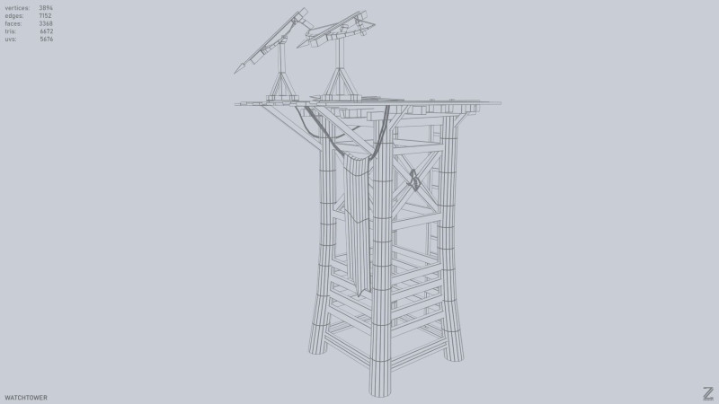 Watchtower 3D Model in Fantasy 3DExport