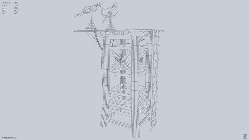 Watchtower 3D Model in Fantasy 3DExport