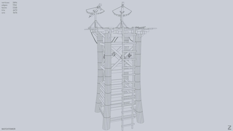 Watchtower 3D Model in Fantasy 3DExport