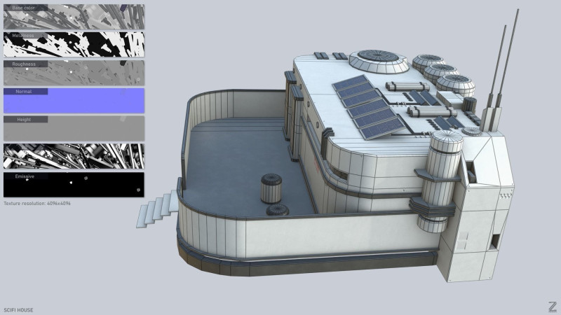 Scifi house 3D Model in Buildings 3DExport