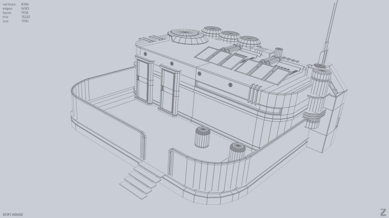 Scifi house 3D Model in Buildings 3DExport