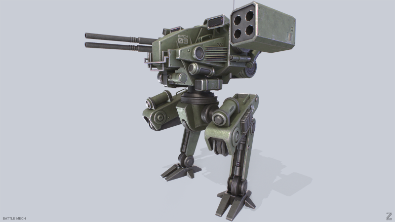 Battle Mech 3D Model in Combat 3DExport