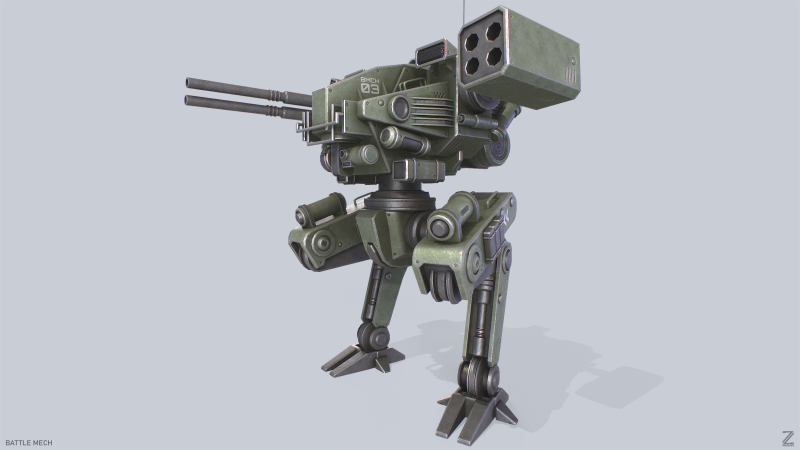 Battle Mech 3D Model in Combat 3DExport